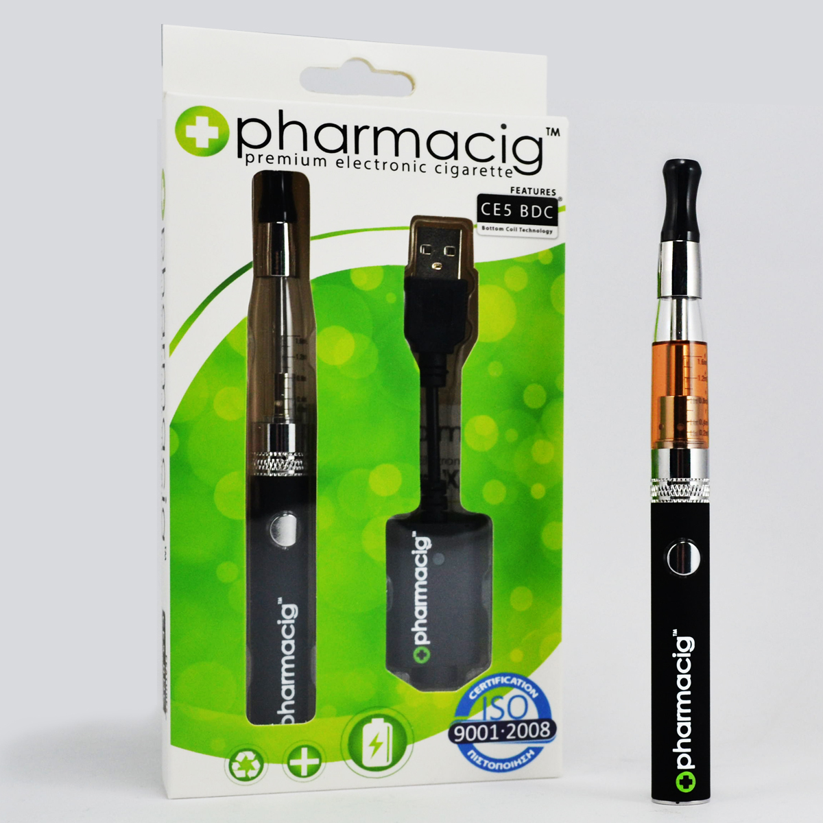 KIT - Pharmacig CE5 BDC Electronic Cigarette Starter Kit ( Black ) KIT - Pharmacig CE5 BDC Electronic Cigarette Starter Kit ( Black )